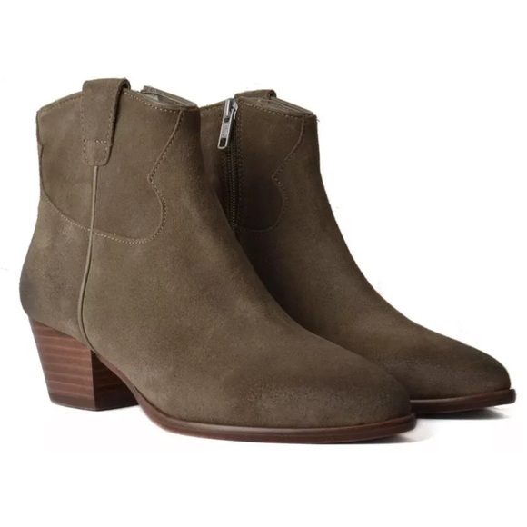 Ash | Shoes | Ash Houston Suede Leather Western Heel Zip Ankle Boots ...